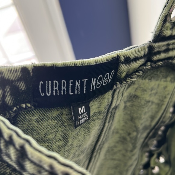 Dolls Kill | Tops | Dolls Kill Current Mood Green Acid Wash Corset Top | Poshmark